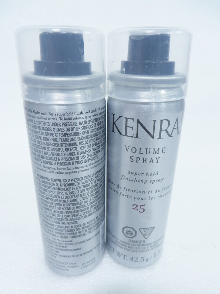 KENRA 25 VOLUME FINISHING SPRAY SUPER HOLD 1.5 oz X 2 travel size ! | eBay
