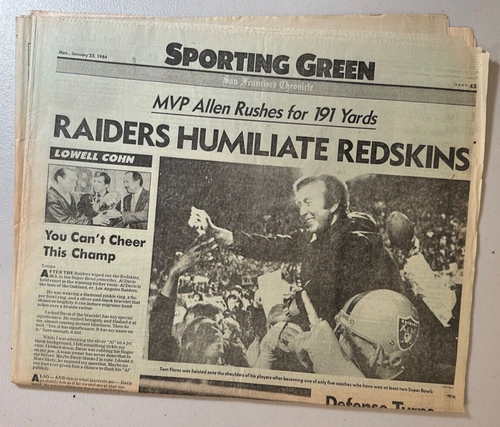 San Francisco Chronicle January 23, 1984 Sporting Green section only ...