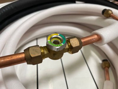 HVAC COPPER LINE SET PIPE FLARING JOINT CONNECTOR W/ SIGHT GLASS 1/4 1/ ...