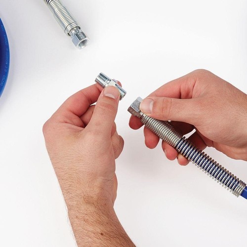 50 ft. x 1/4 in. Airless Paint Hose Flexible Durable Zinc Plated Spring ...
