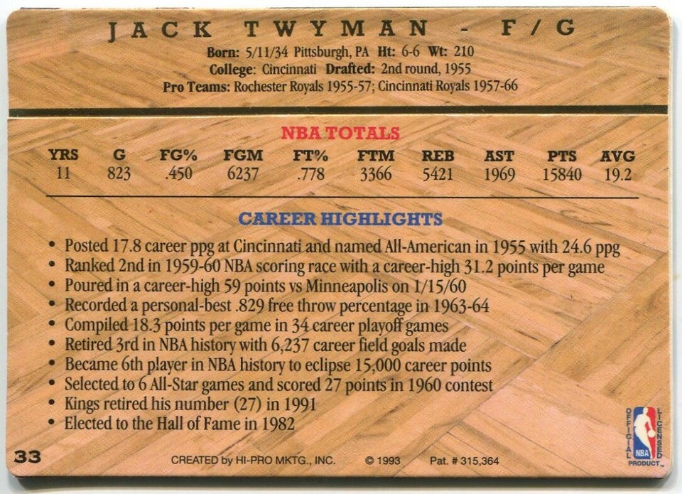 1993 Action Packed #33 Jack Twyman Cincinnati Royals | eBay