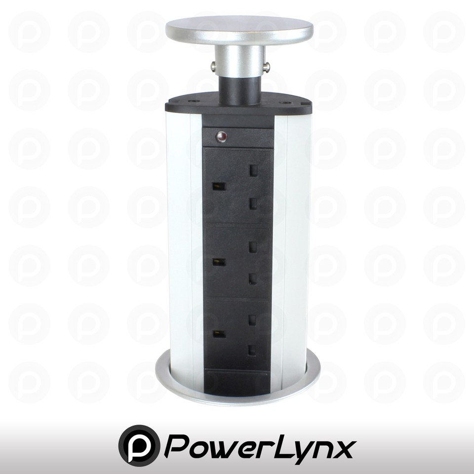Pop & Pull Up Power Pod Unit Kitchen Desk Worktop Socket Extension Lead ...