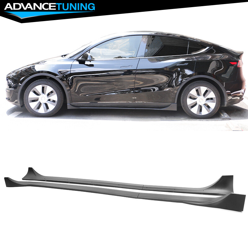 Fits 20-24 Tesla Model Y Matte Black Side Skirts Extension Rocker Panel ...