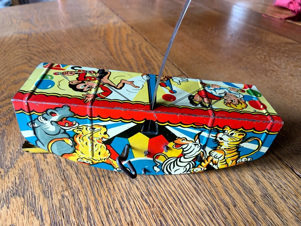 Marx 1930's Acrobatic Marvel Circus Monkey Wind-up Litho Tin Toy On ...