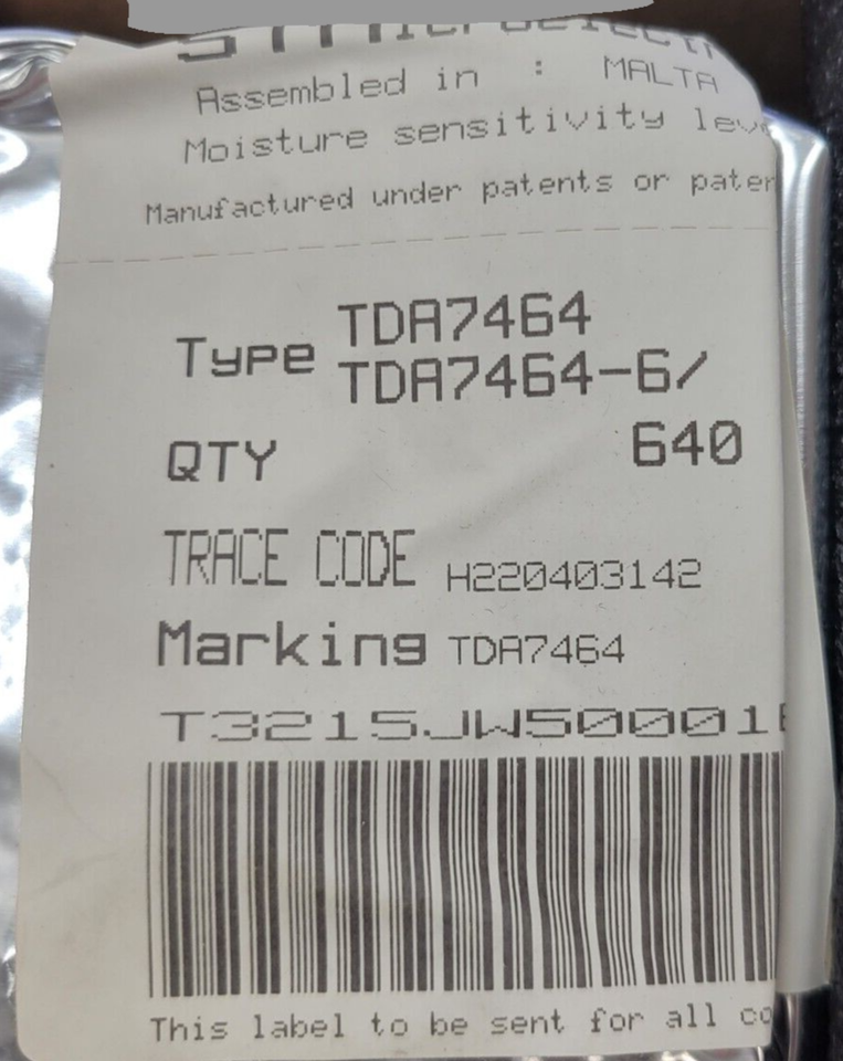 (1 PC) TDA7464 ST IC AUDIO TONE PROCESSOR 44TQFP | eBay