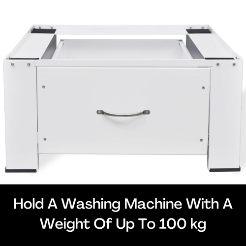 Laundry Pedestal With Storage Drawer Washing Machine Riser Stand ...