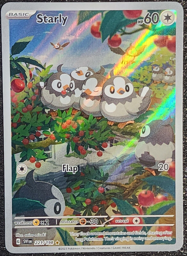 Pokémon TCG Starly 221/198 Scarlet & Violet Illustration Rare Pokemon ...