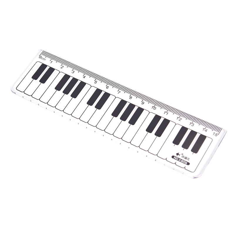Creative Piano Keyboard Ruler 15cm 6in Musical Terms Black and White ...