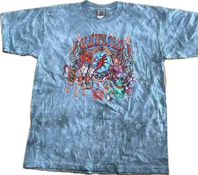 GRATEFUL DEAD-CIRCUS-Skeleton-Bolt-TIE DYE T-SHIRT-w/VINTAGE TAGS-RARE ...
