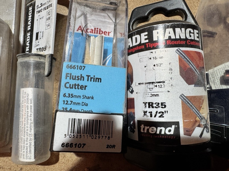 Router Bit Job Lot Trend and Axcalibre Various Size and Conditions See ...