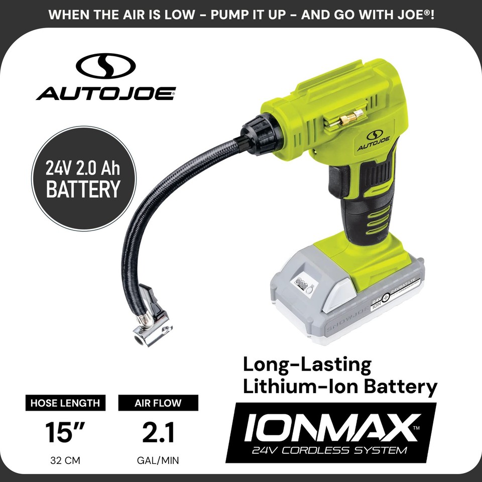 Sun Joe Auto Joe Portable Air Compressor Cordless Tire Inflate Pump ...