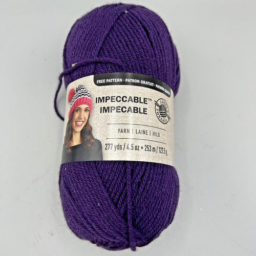 1 Skein Loops & Threads Impeccable Purple Amethyst Yarn 277 Yds Medium ...