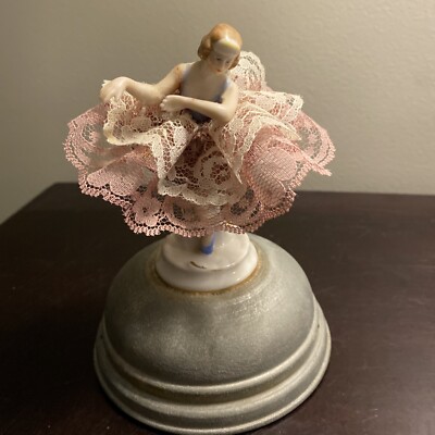 OLD MUSICAL ROTATING BALLERINA WITH DOUBLE LACE SKIRT 6” PLAYS | eBay