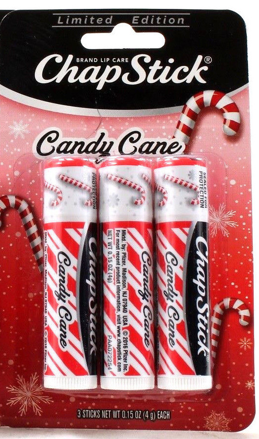 1 Packs 3 Total Limited Edition Candy Cane Chap Stick Brand Lip Care ...
