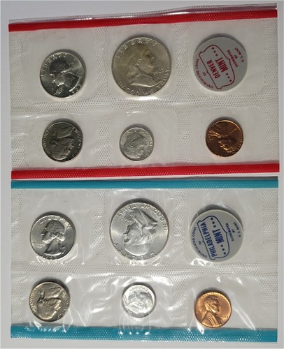 1963 US Mint Set Uncirculated 10 Coins Original Government Packaging 90 ...
