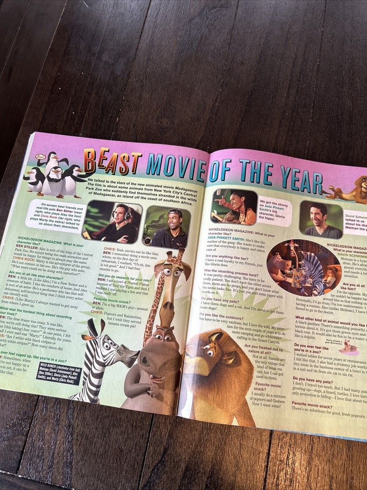 Madagascar Rare Nickelodeon Magazine 2004 With Movie Cards Alex Marty ...
