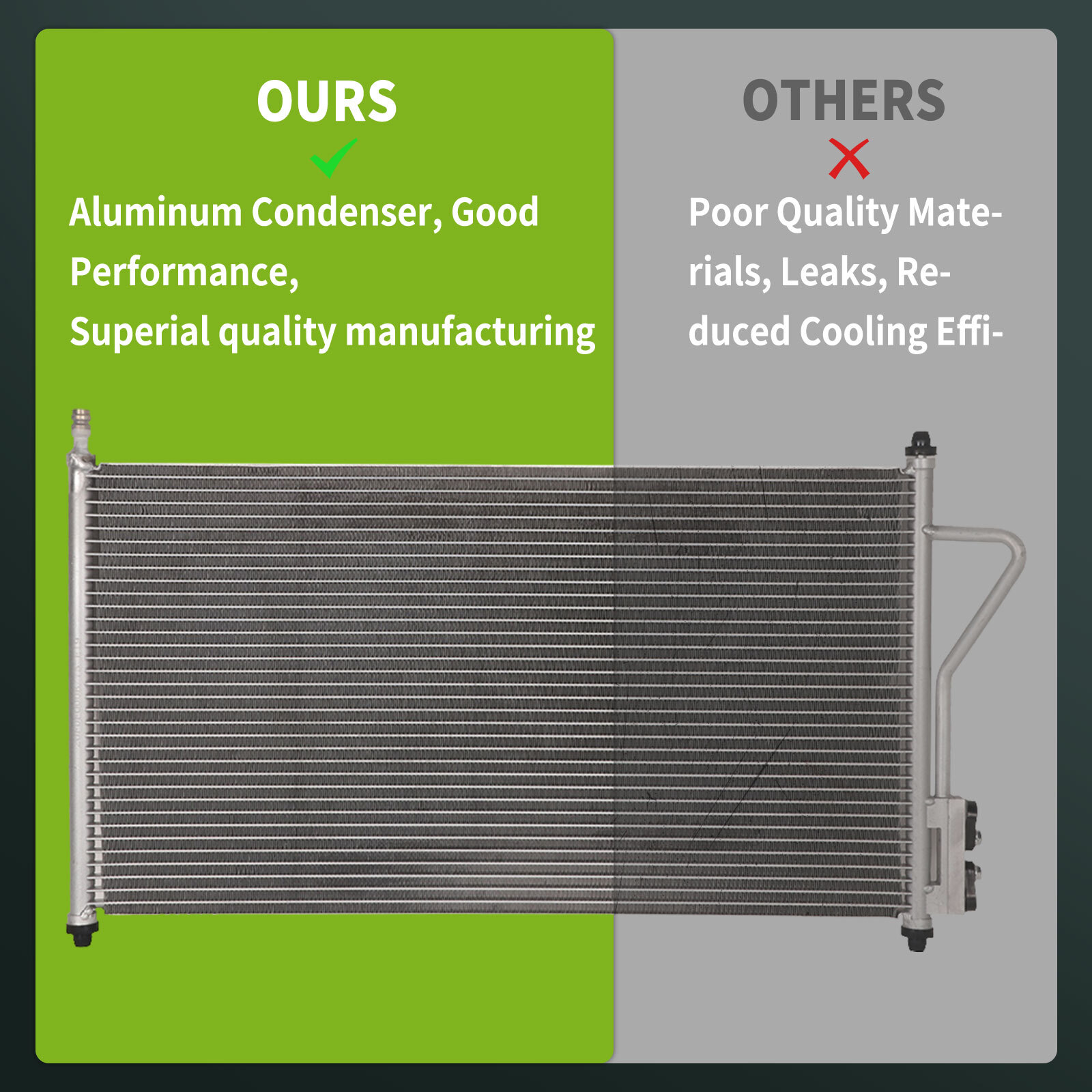 Aluminum Condenser For 05-2007 Ford Focus 2.0L 2.3L L4 SE SES 4-Door 5 ...