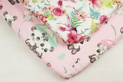 2 pack FITTED SHEETS for cot bed bedside crib mattress cover flowers ...