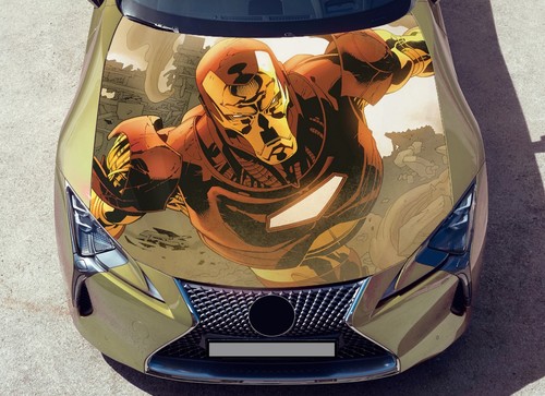 Iron Man Car Hood Wrap Vinyl Decal Full Color Graphics Stark Avenger ...