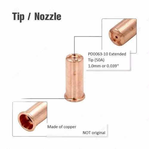 20pcs Plasma Extended Electrode PR0065 Tip PD0063-10 50A for Trafimet ...