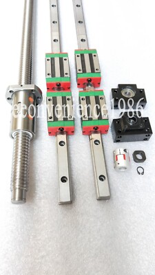 2 PCS HGR25-1500mm Linear rail & HGH25CA &RM2510-1500mm Ballscrew&BF20 ...