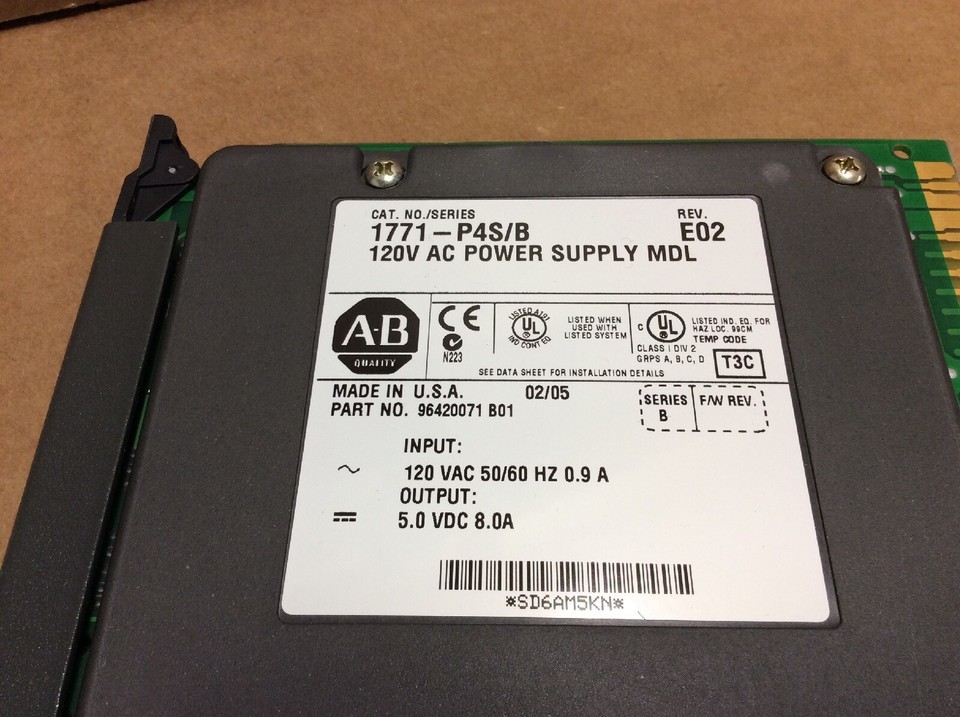 ALLEN BRADLEY 1771-P4S/B 120V AC POWER SUPPLY MDL 1771P4S REV. E02 | eBay