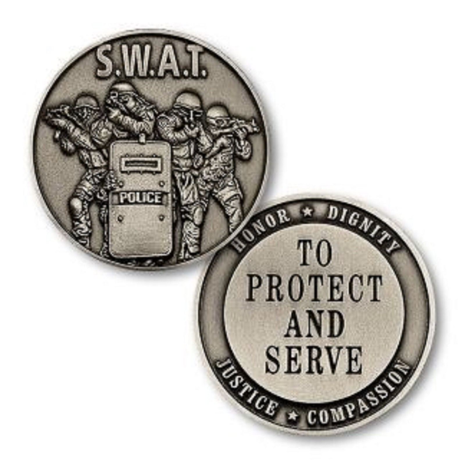 SWAT PROTECT AND SERVE POLICE 1.75" CHALLENGE COIN | eBay