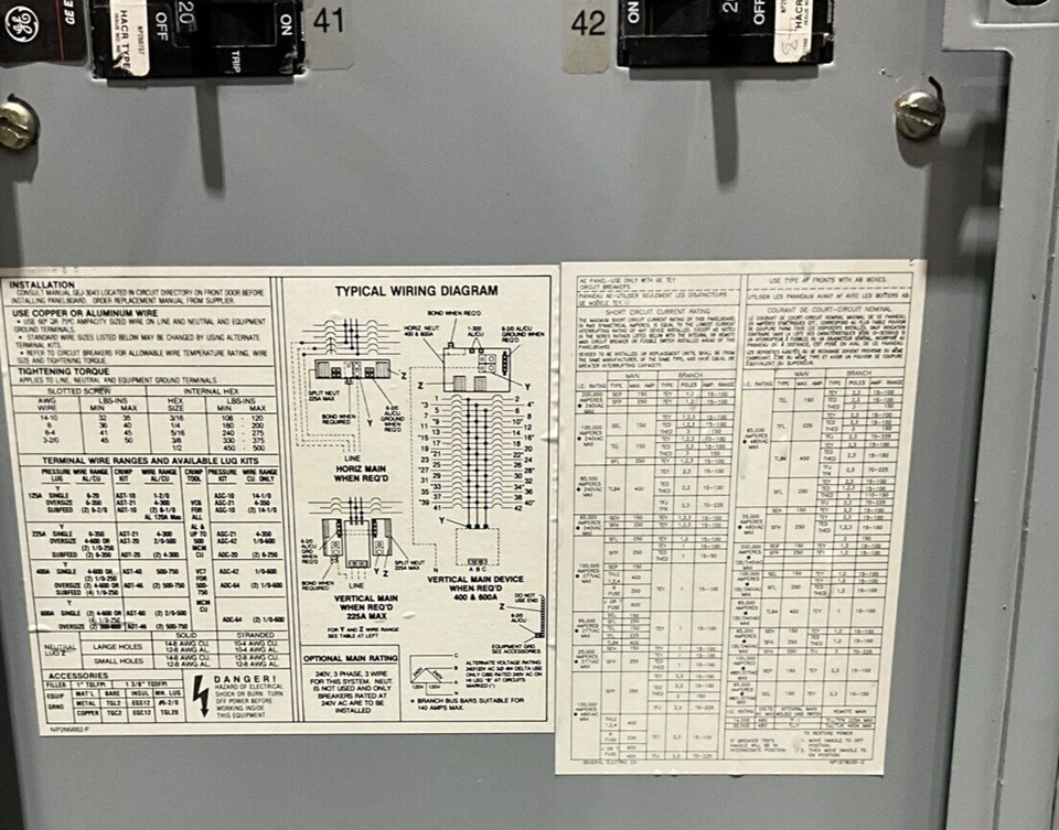 GE 400 Amp 208V MLO Panelboard 3P 4W AEF3424SB🟦 | eBay