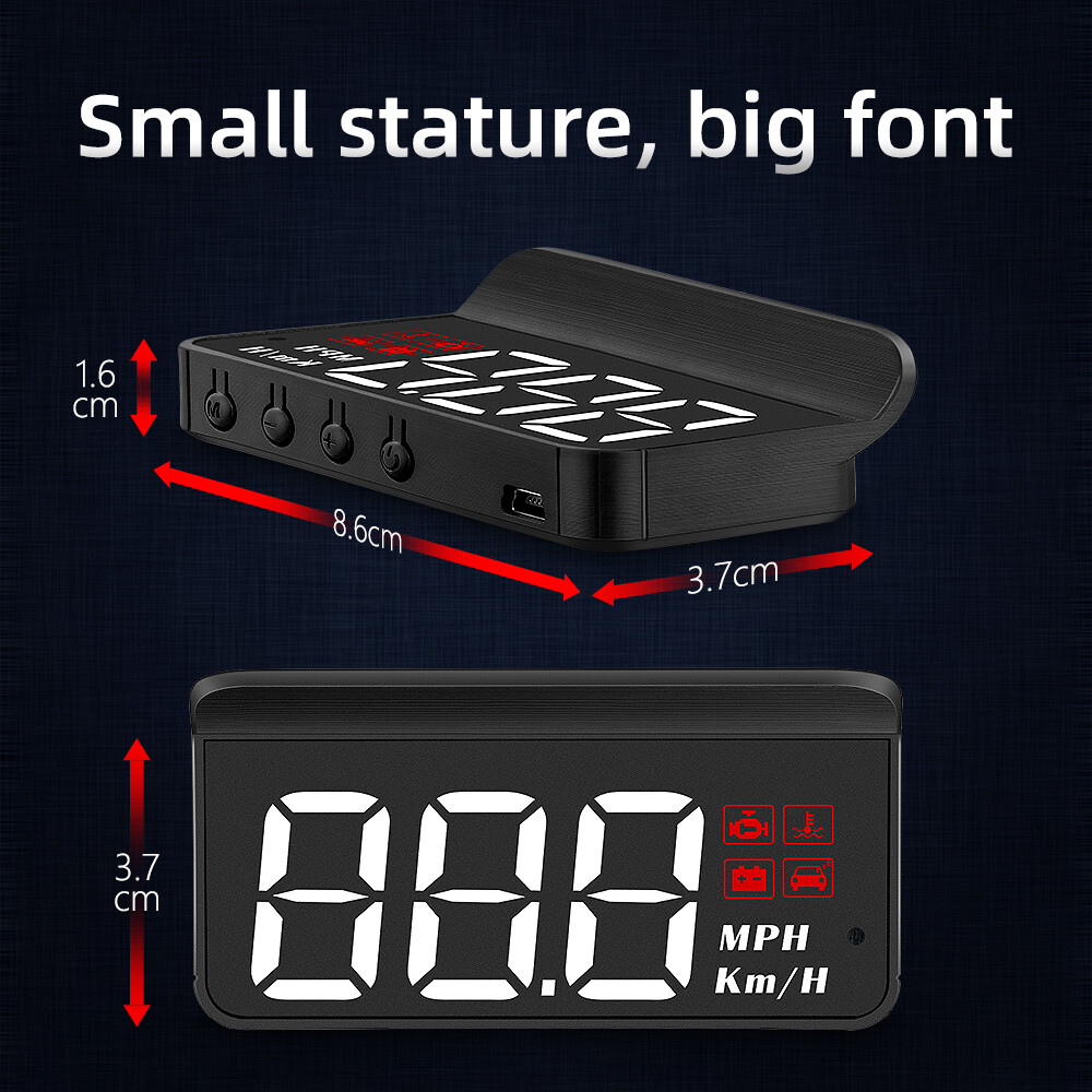 Car OBD2 Head Up Display HUD Odometer Speedometer Tired Alarm Small ...