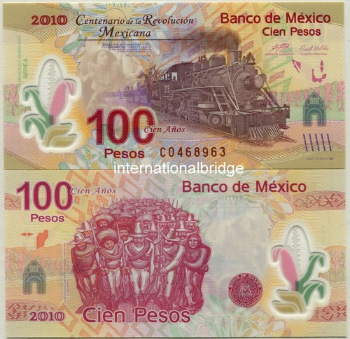 Mexico 2010 Commemorative Polymer Banknote 100 Pesos UNC Without Folder ...
