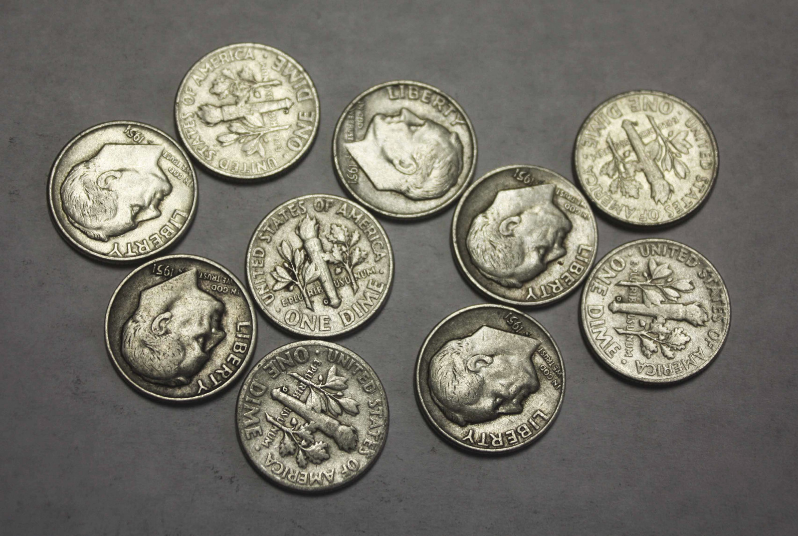 1951-d Roosevelt Dime. Average Grade of Coin You Will Receive is ...