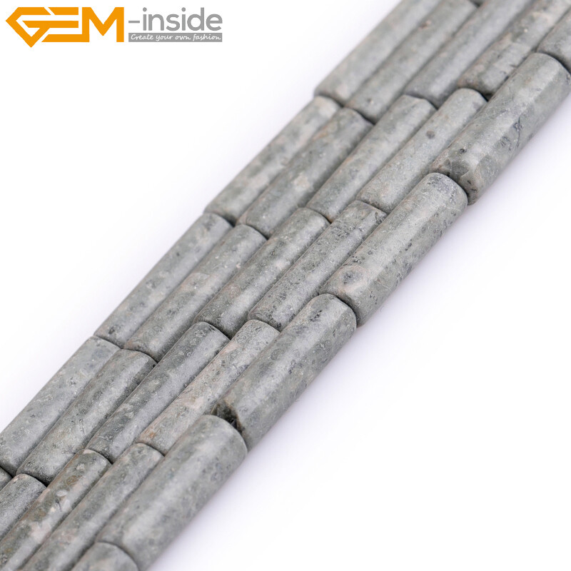 Natural Tube Cylinder Gemstone Column Loose Beads For Jewerly Making 15 ...