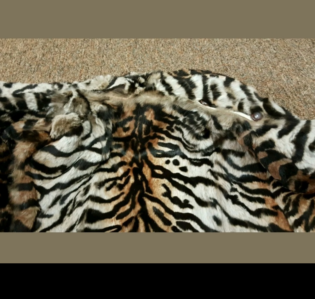 Jean Crisan Fourrure Fur Lined Denim Jacket Size Small Animal Print ...