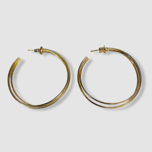 $242 Jennifer Zeuner Women's 14k Gold Plated Sterling Silver Raya Hoop ...