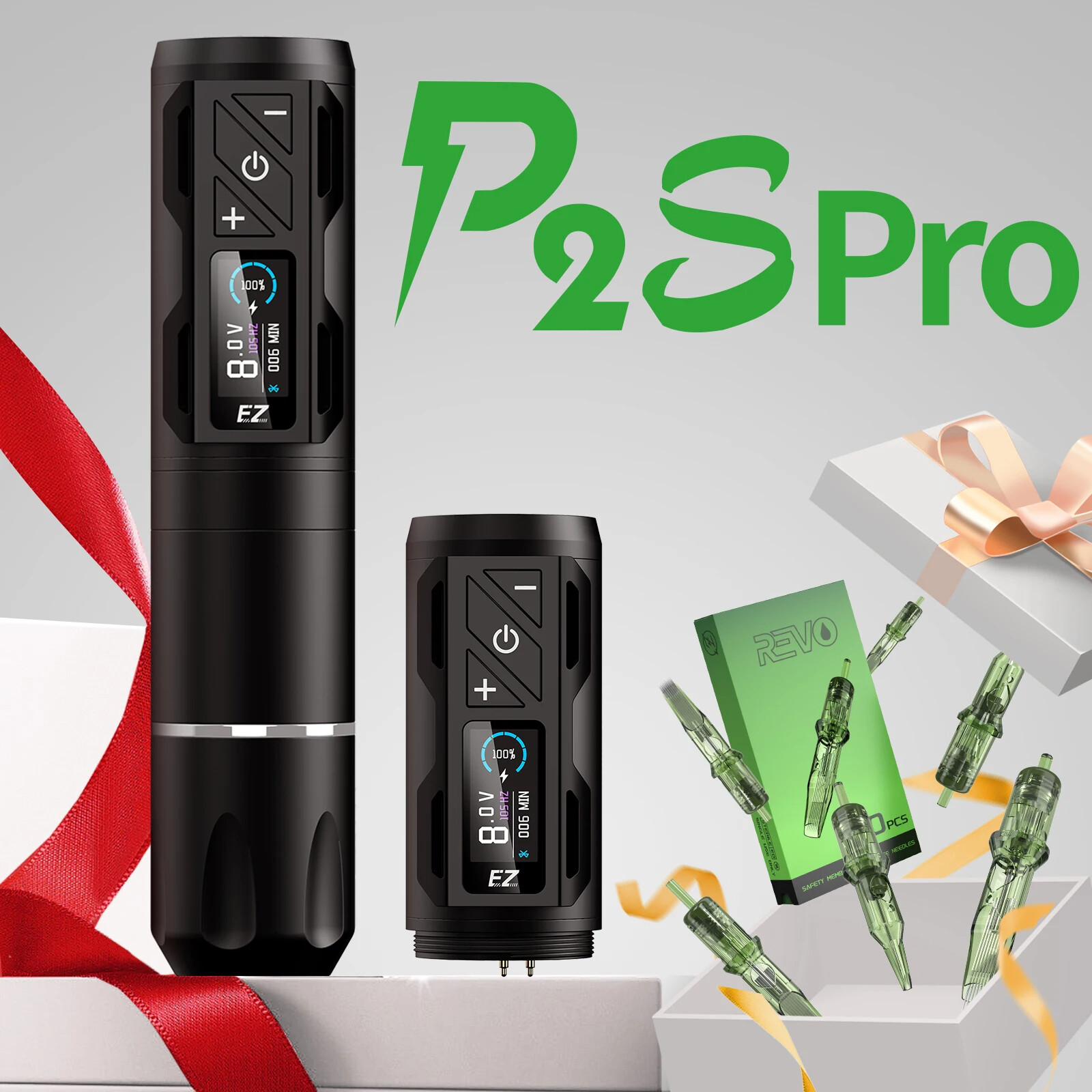 EZ P2S Pro Wireless Battery Tattoo Machine Pen with Portable Power Pack ...