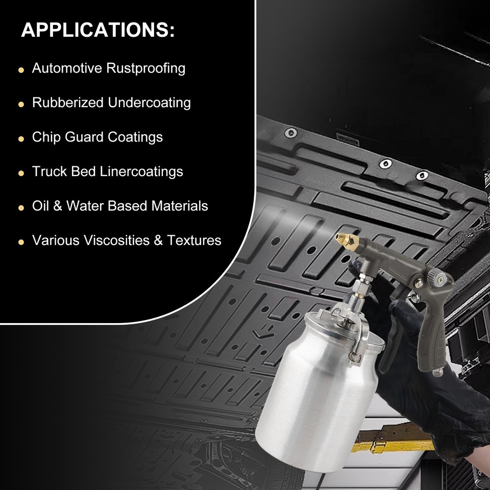 Undercoat Spray Gun with Suction Cup Auto Undercoating, Truck Bed Liner ...