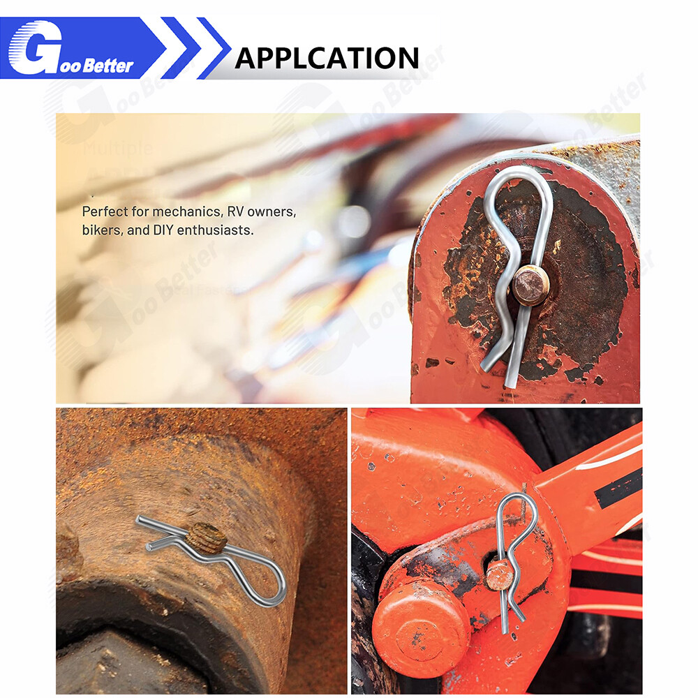 150Pcs R Cotter Pins Assortment Kit Hitch Pin Clip Locking R Hairpin ...