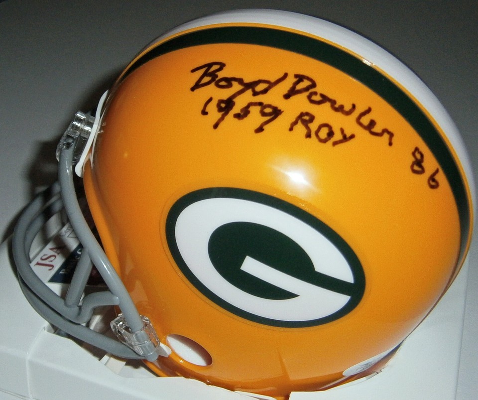 PACKERS Boyd Dowler signed mini helmet w/ 1959 ROY JSA COA AUTO ...