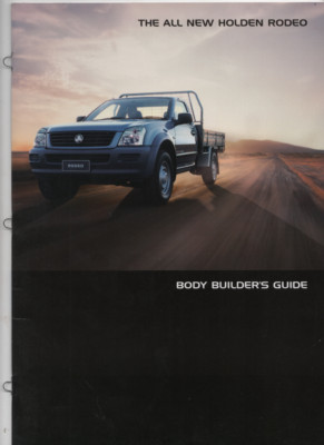 GENUINE HOLDEN BODY BUILDERS GUIDE RA RODEO UTE BACKS TOOL BOXES VANS ...
