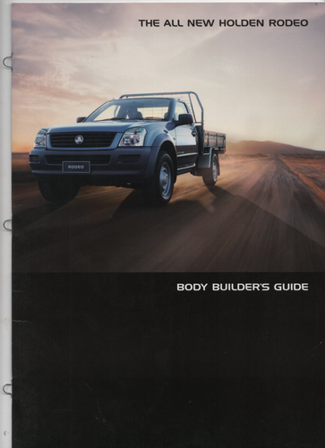 GENUINE HOLDEN BODY BUILDERS GUIDE RA RODEO UTE BACKS TOOL BOXES VANS ...