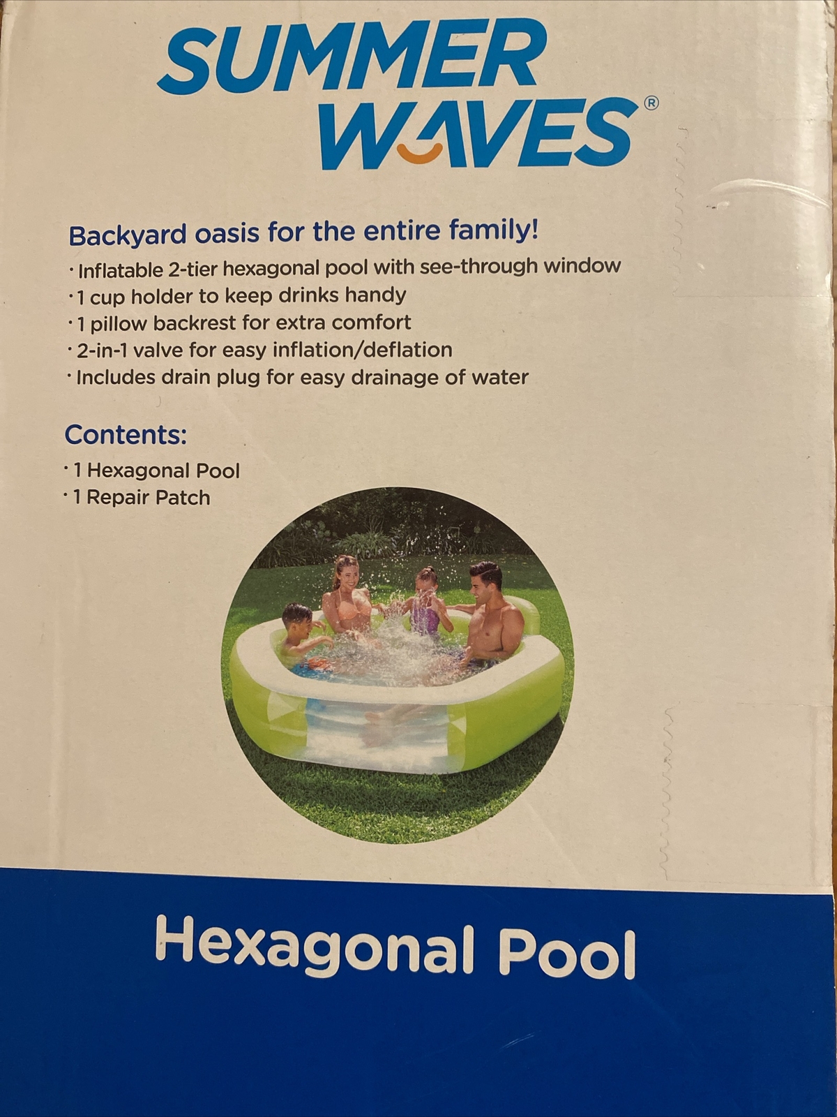Summer Waves Hexagonal Pool 79.5”L x 79.5” W x 18.25” H. | eBay