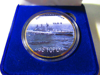 US NAVY - USS TOPEKA CLG-8 Challenge Coin w/ Presentation Box | eBay