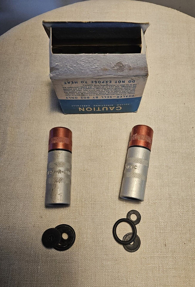 2 Vintage Presh -R-Matic Fuel Pumps Coleman Lamps Stoves w/box of CO2 ...