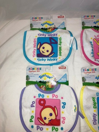 NIP - Teletubbies Applique Bibs Tie Neck Washable Birth to 6months ...