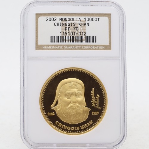 2002 Mongolia Gold 1oz Chinggis Kahn 10000 Togrog NGC PF70 | eBay