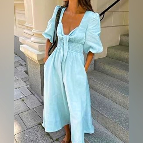 LISTED TWICE NWT REVOLVE & ANTHROPOLOGIE lovers COMMENSE blue tie front ...