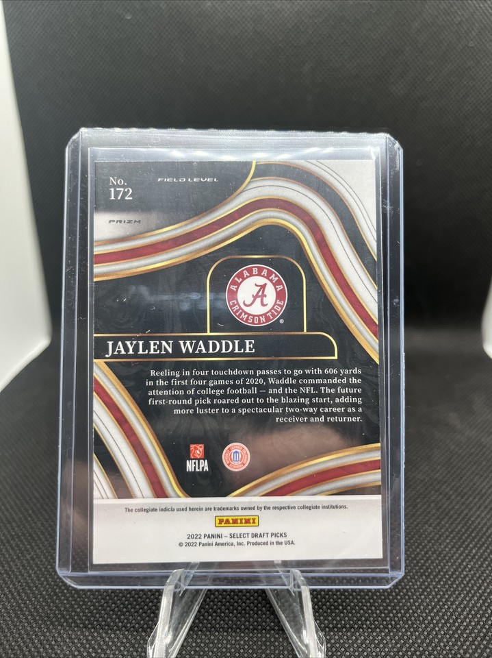 2022 Panini Select Draft Pick Jaylen Waddle gold Lazer | eBay