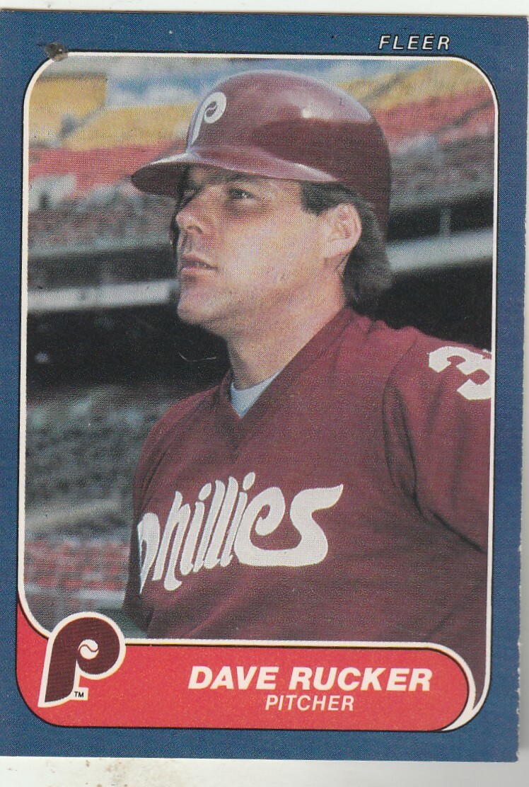 FREE SHIPPING-MINT-1986 Fleer Dave Rucker #447 PHILLIES PLUS BONUS ...