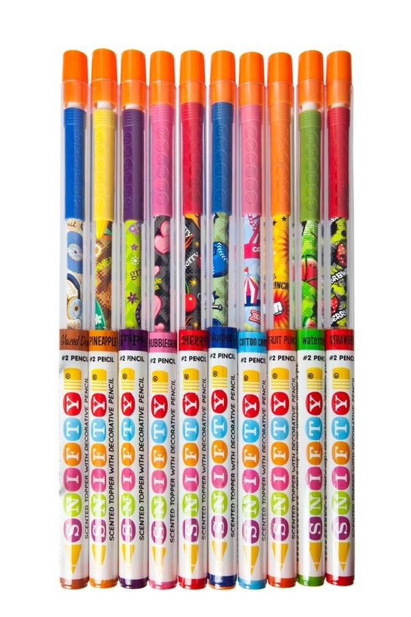 10 Pack Scented Pencils - Includes Pencil Case - Strawberry Blueberry ...