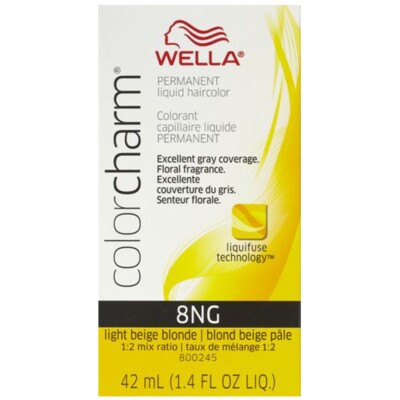 SALON HAIR WELLA COLOR CHARM PERMANENT DYE LIQUID 8NG LIGHT BEIGE ...